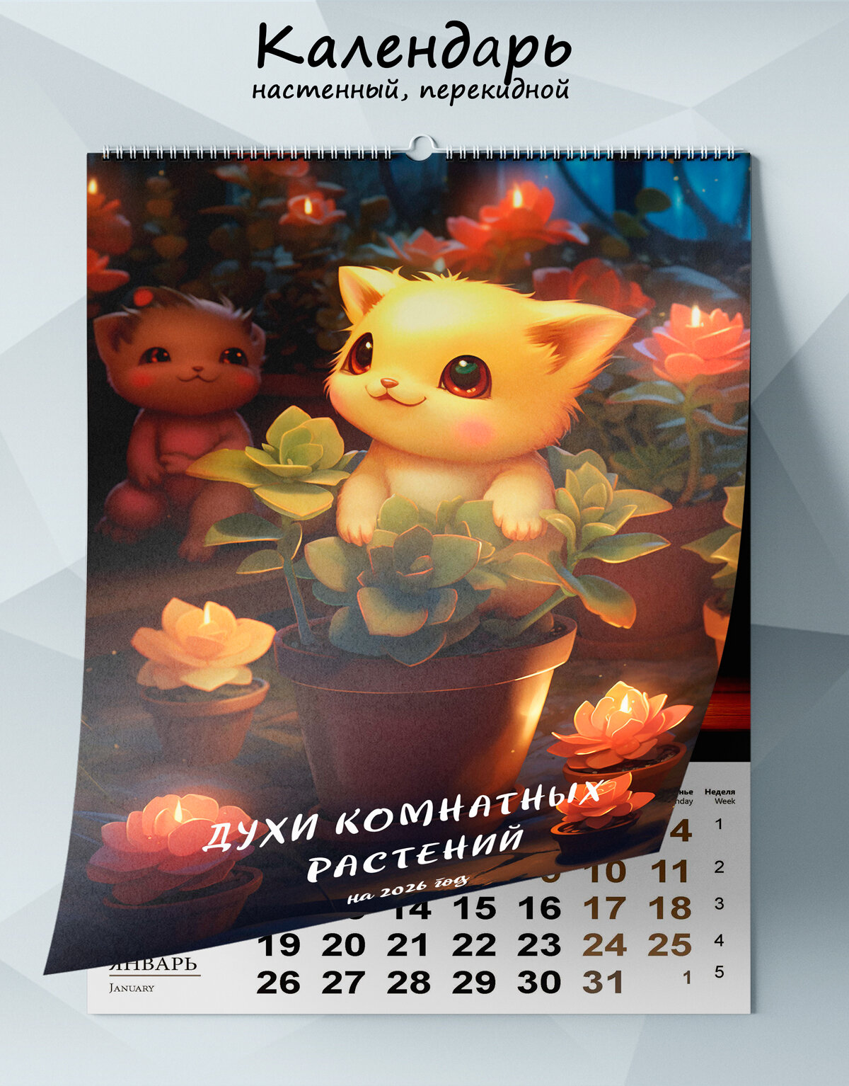 Календарь настенный, перекидной "Духи комнатных растений" на 2026 год