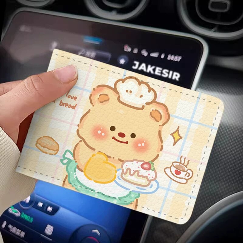 Масло-медведь для девочек, водительские права, водительские права, защитный чехол «два в одном», милый водительский