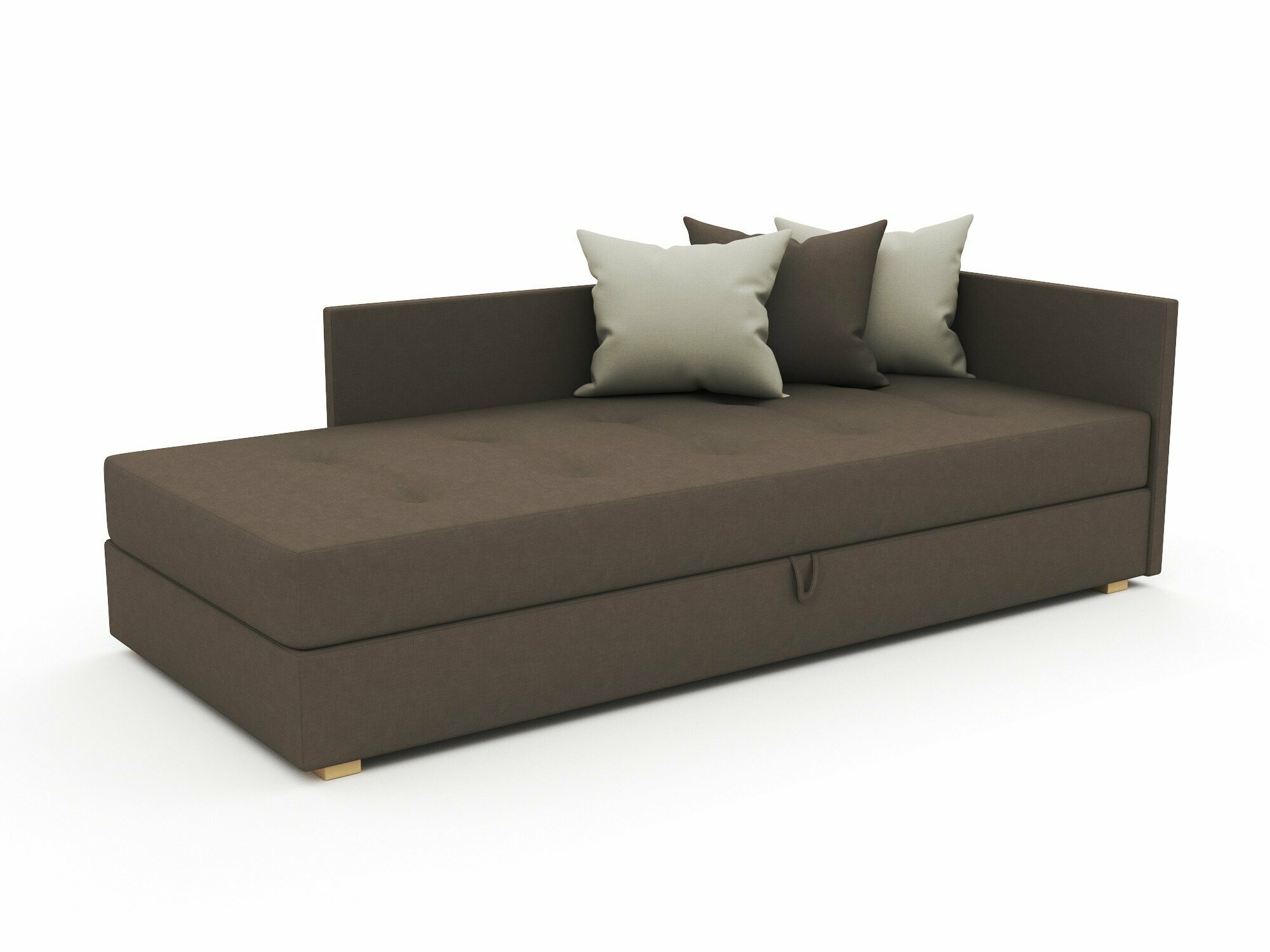 Кровать-тахта Soft Element Уоллес правый Brown, шенилл, на кухню, на дачу, в комнату