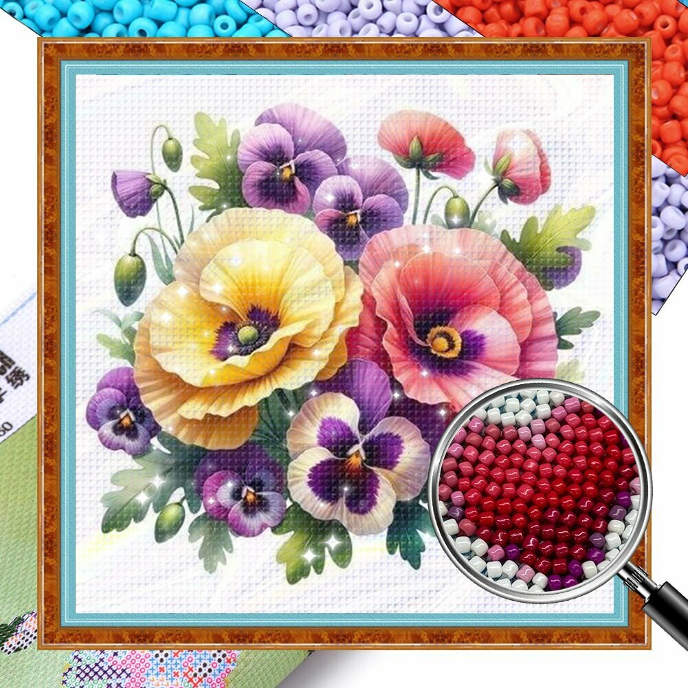 Вышивка картины бисером Триколор, 11CT 36x36 см с подробной схемой