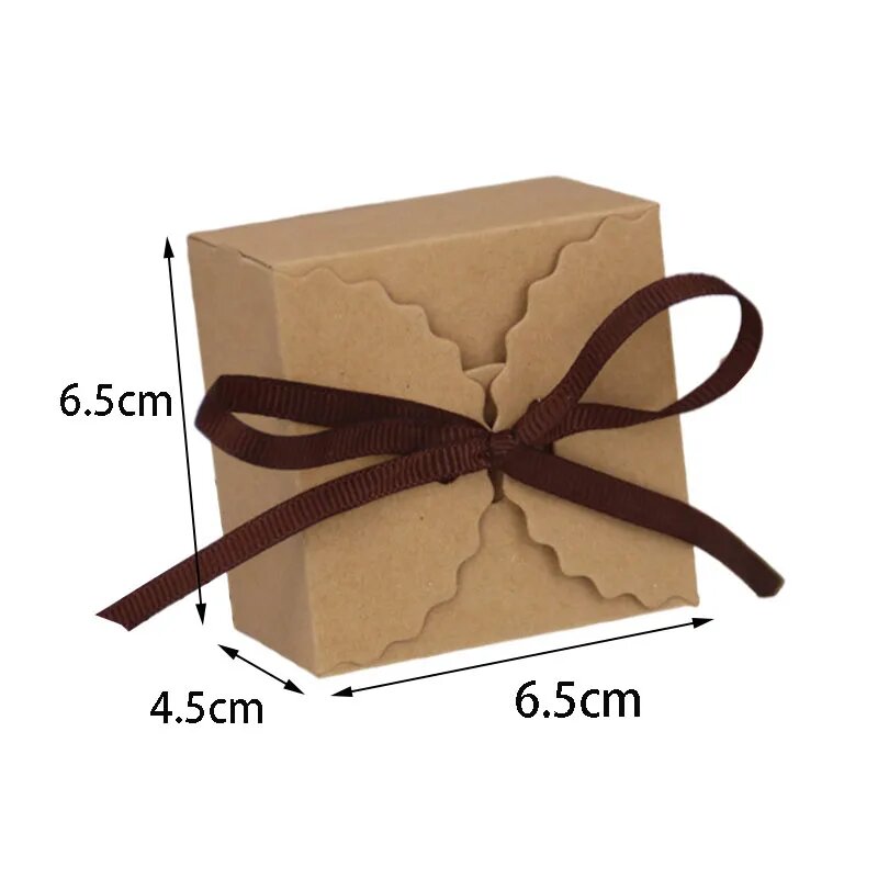 WEHRPARTY Крафт-бумажные коробочки для конфет с волнистым узором Коричневый, Brown, 30pcs