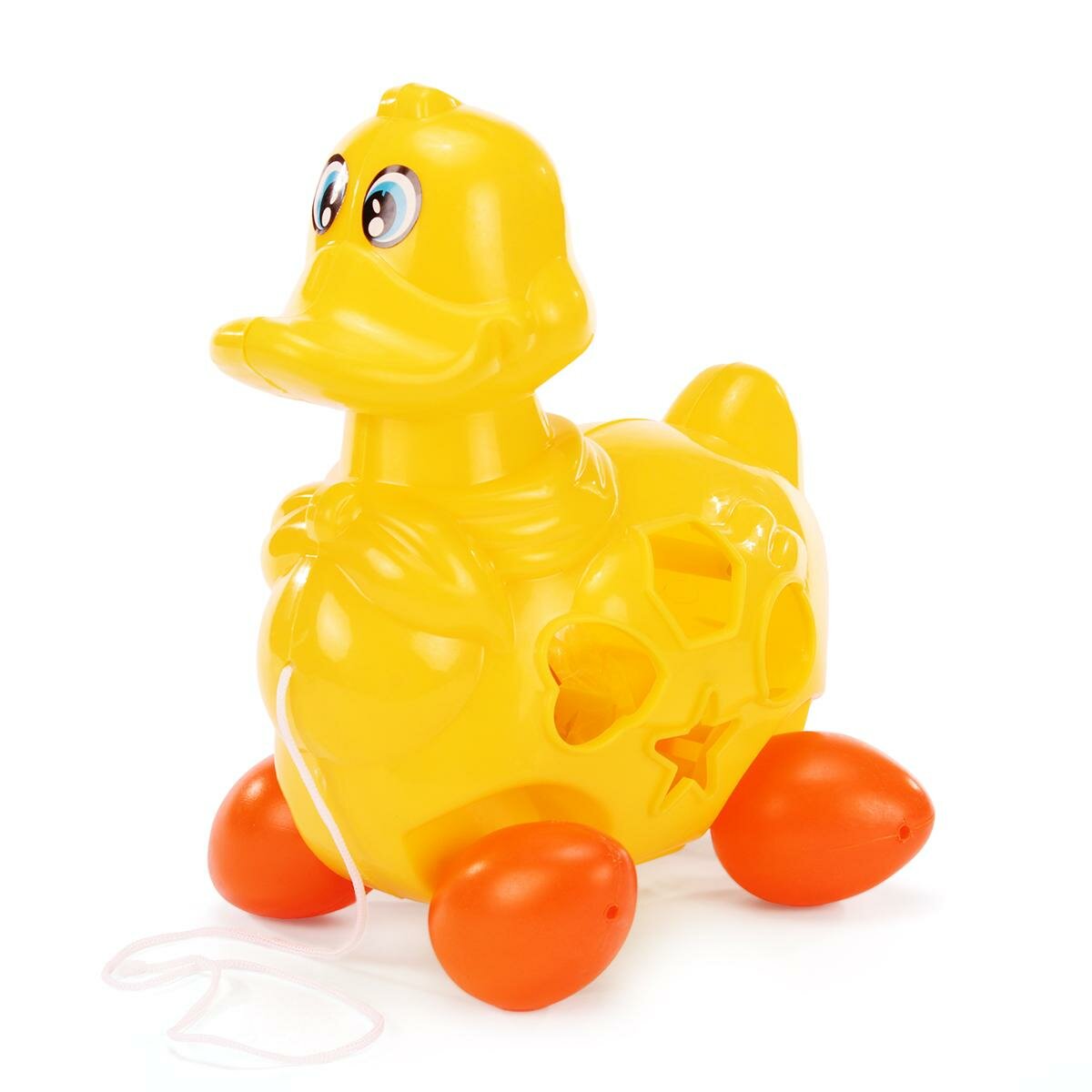 Каталка-сортер Утка, развивающая игрушка для детей 3+, 21х17,5х14,5см