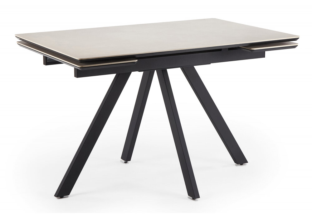 Керамический стол Вилли woodville светло-серый, керамика и металл, прямоугольная столешница