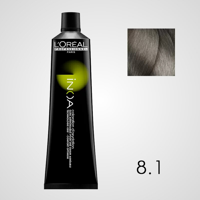 L’OREAL Краска для волос Inoa 8.1 60 гр L'Oreal Professionnel Inoa 8.1 60GRM VA44 Краска 60 гр