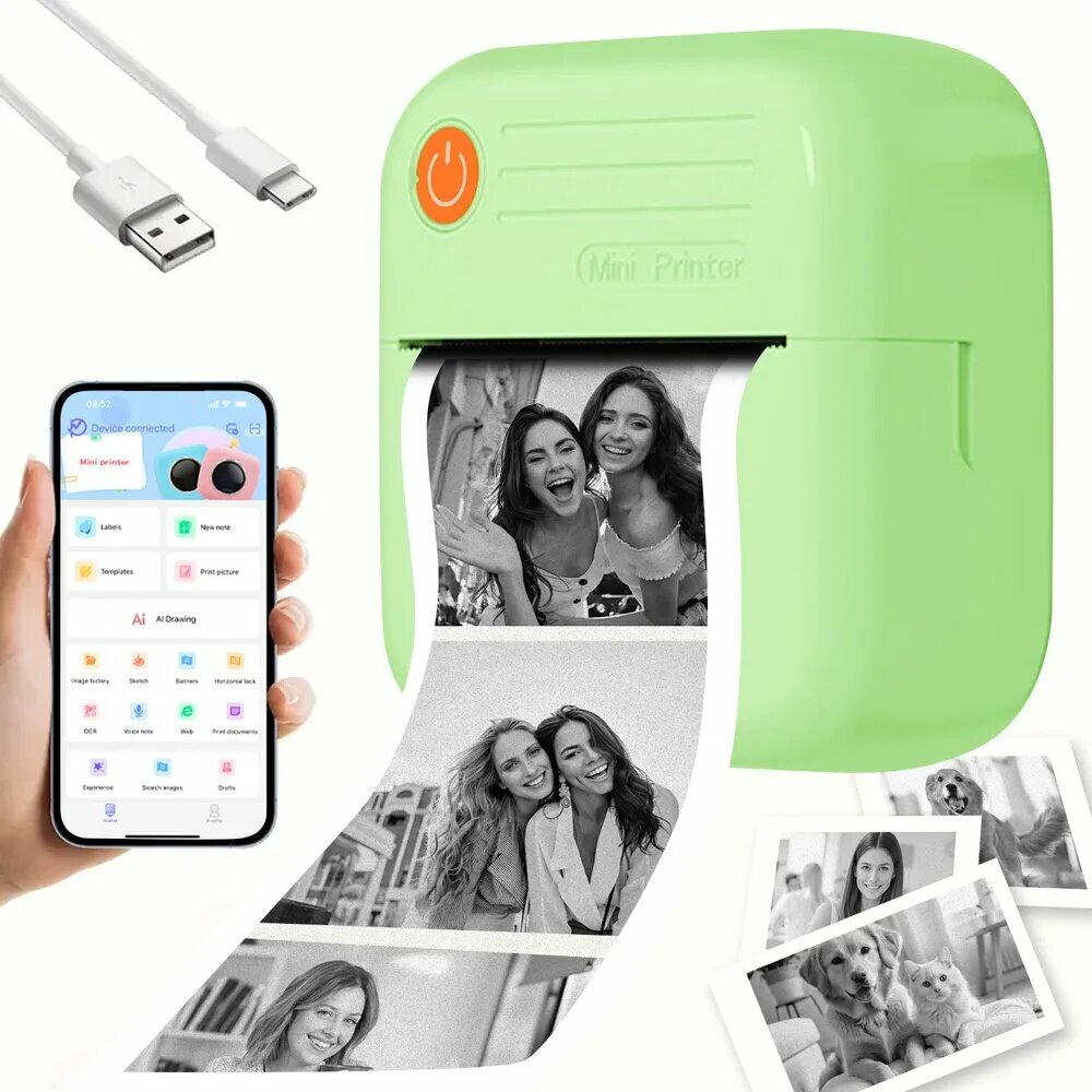 Мини-принтер термо, Монохромный