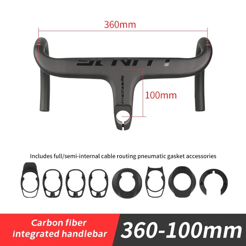 Руль шоссейный карбоновый Integrated 360-100mm, черный