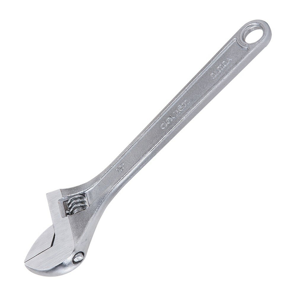 Ключ Deli Разводной ключ Deli DL010A 250мм, диапазон регулировки 0-30мм, инструментальная сталь, хромированная отделка уц-2-2