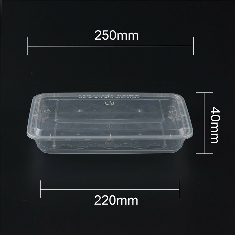 Одноразовая коробка для еды, квадратная ланч-бокс, бенто, прозрачная пластиковая посуда, оптовая продажа, коробка для доставки фастфуда, упаковка