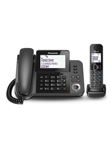 Р/Телефон Dect Panasonic KX-TGF320RUM черный металлик автооветчик АОН