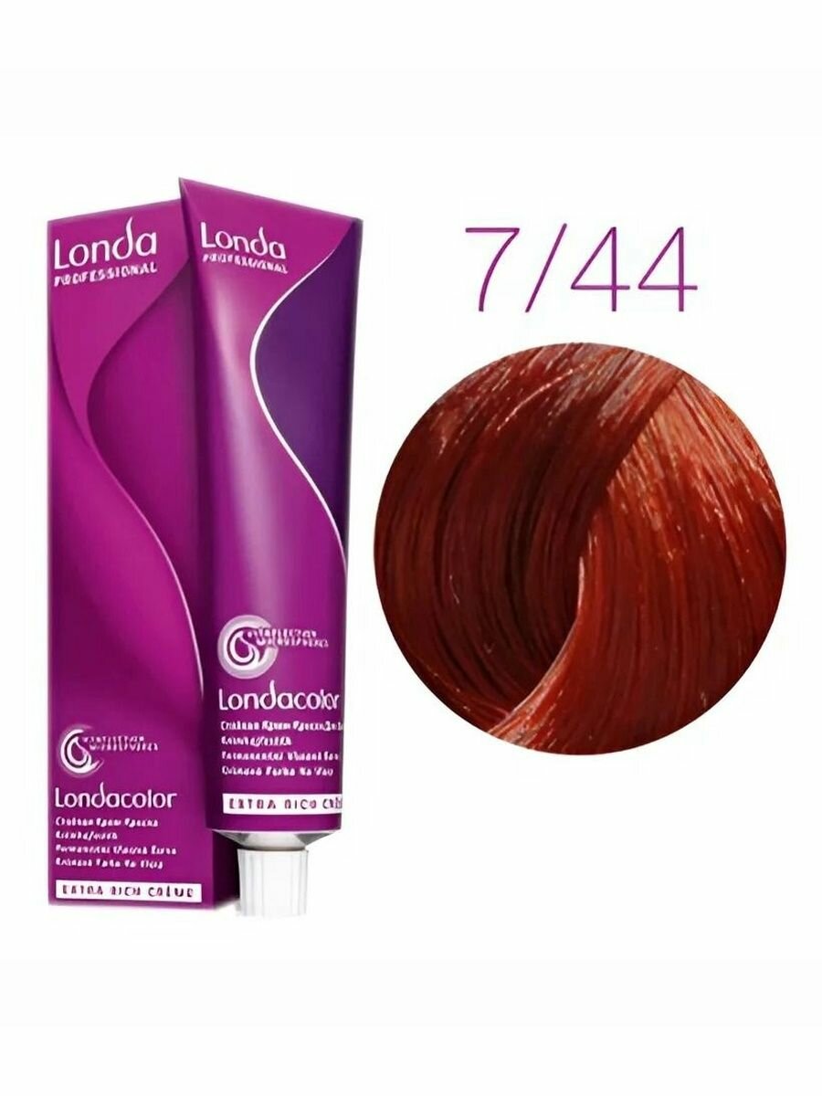 LC Стойкая крем краска для волос, 7/44, Блонд интенсивно-медный