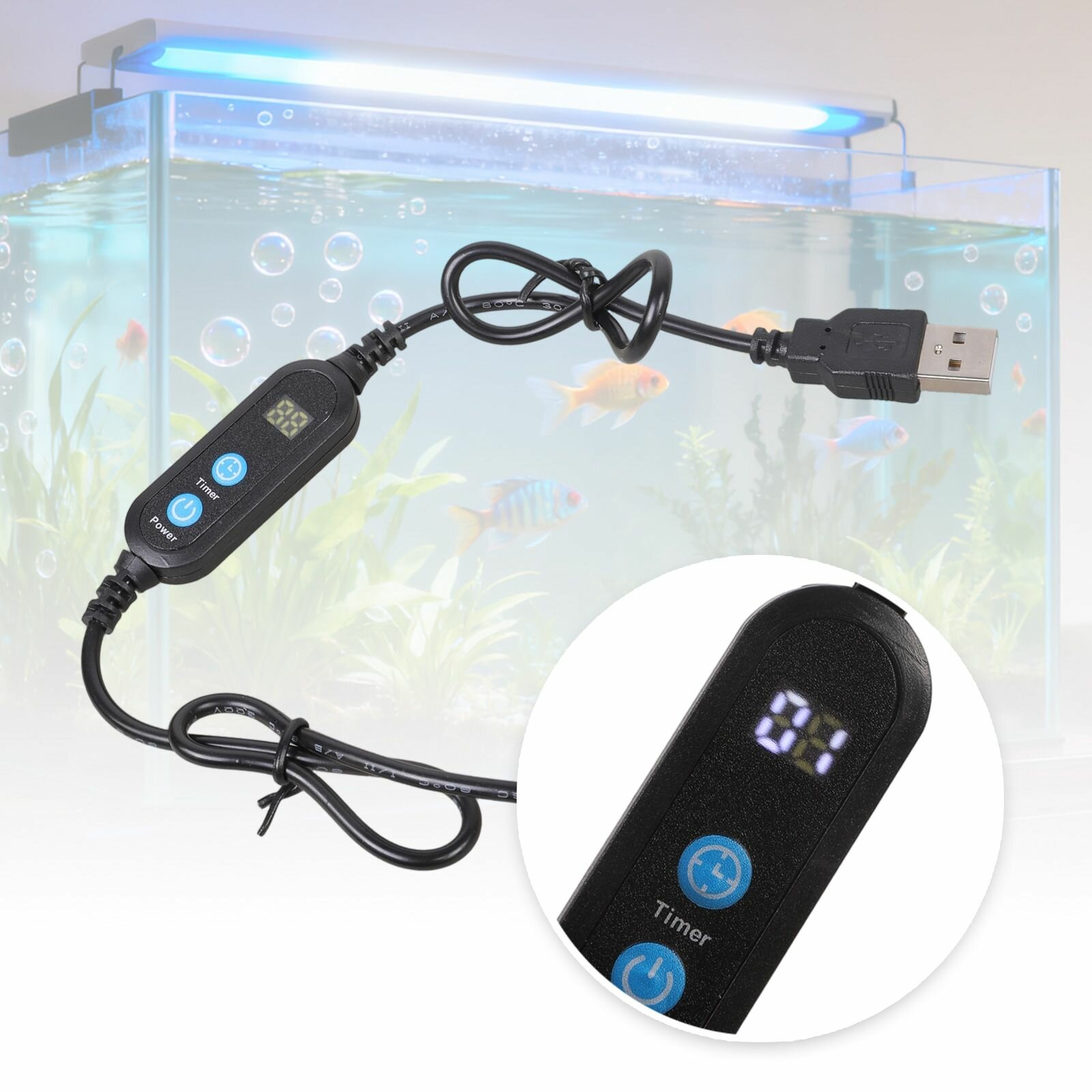 USB-кабель для подключения вентилятора с таймером 1-24 часа