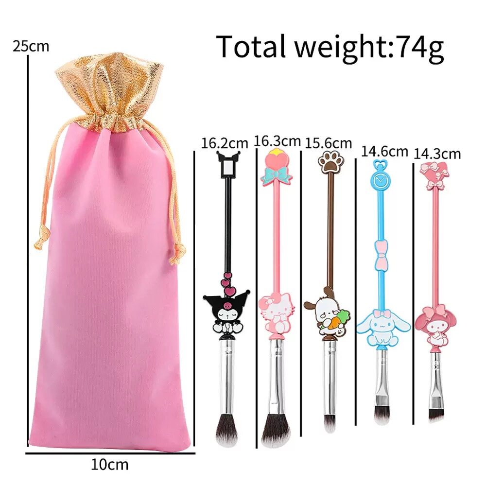 Набор кистей для макияжа MINISO Hello Kitty 5 шт, Makeup Brush