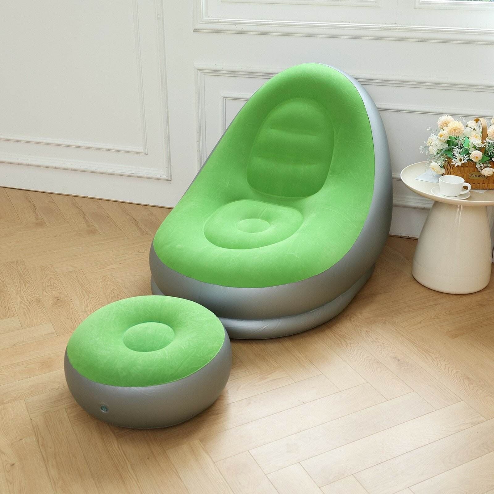 Кросс-бордерный в наличии утолщенный надувной ленивый диван с подставкой для ног, диван-реклайнер, портативное хранение, воздушное кресло