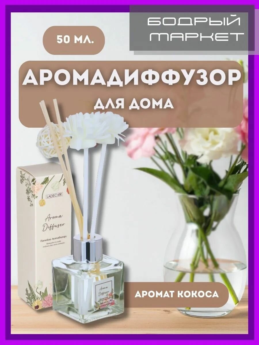 Аромадиффузор с ароматом Кокос 50 мл.