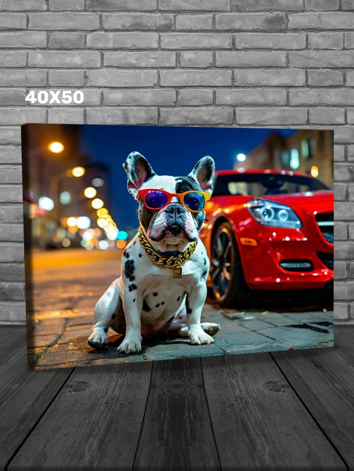 Картина на стену на холсте интерьерная 40х50 Бульдог
