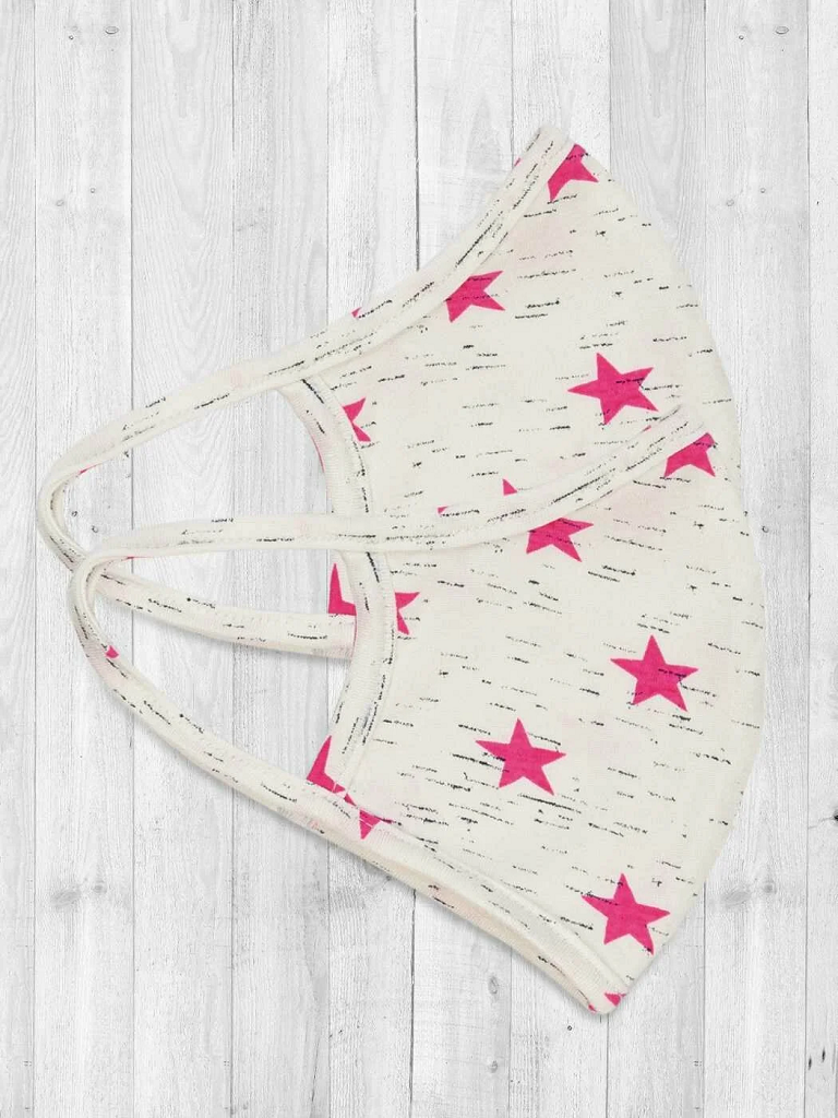 Тканевая маска для лица защитная "Маленькие малиновые звезды"