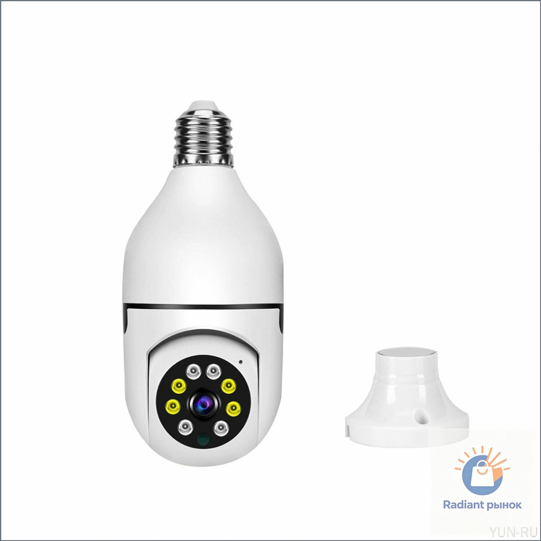 Камера Tuya Light Head 3.0MP с поворотной головой, 2.4G/5G WiFi, удаленное управление, двойная лампочка
