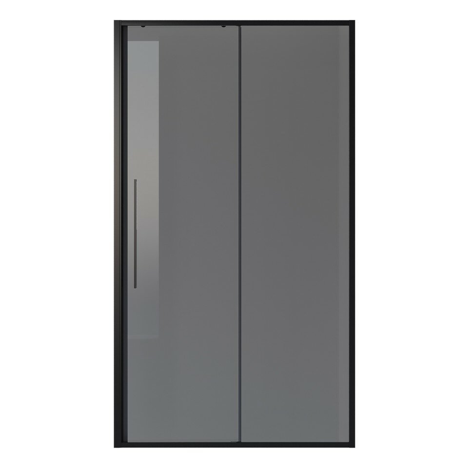 Дверь в нишу Niagara Nova NG-85-14TB (140х195) черный матовый, стекло тонированное, дверь раздвижная,1 место