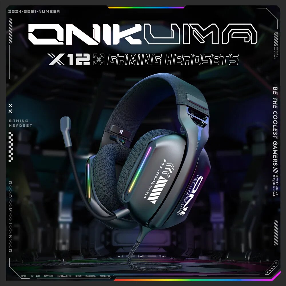 Наушники проводные с микрофоном X12, 3.5 мм, USB, черный