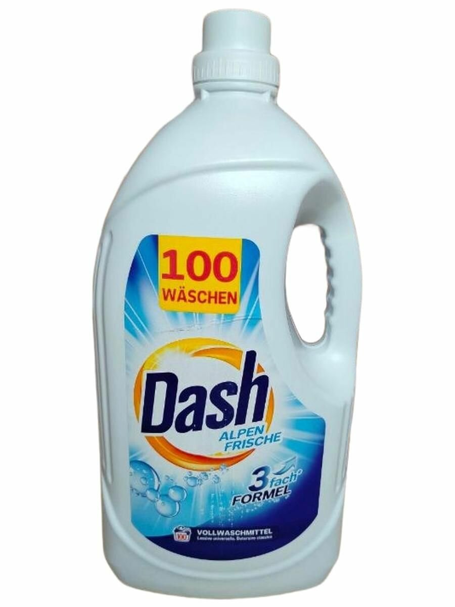 Dash 3 Fach Formel Alpen Frische Гель для стирки белого белья с ароматом Альпийская свежесть, 5 л на 100 стирок