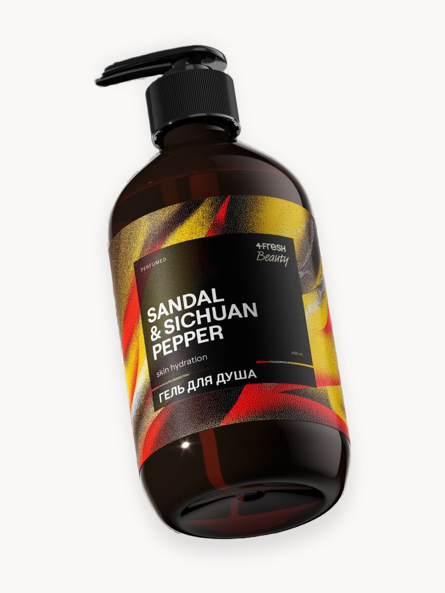 Гель для душа парфюмированный 4FRESH beauty Relaxing сандал и сычуаньский перец, натуральный, увлажняющий, 450 мл