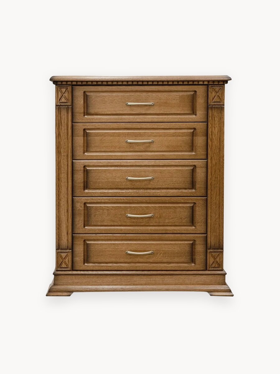 Рианна Комод деревянный верди, 5 ящ, 60х45x120 см, классический орех 2