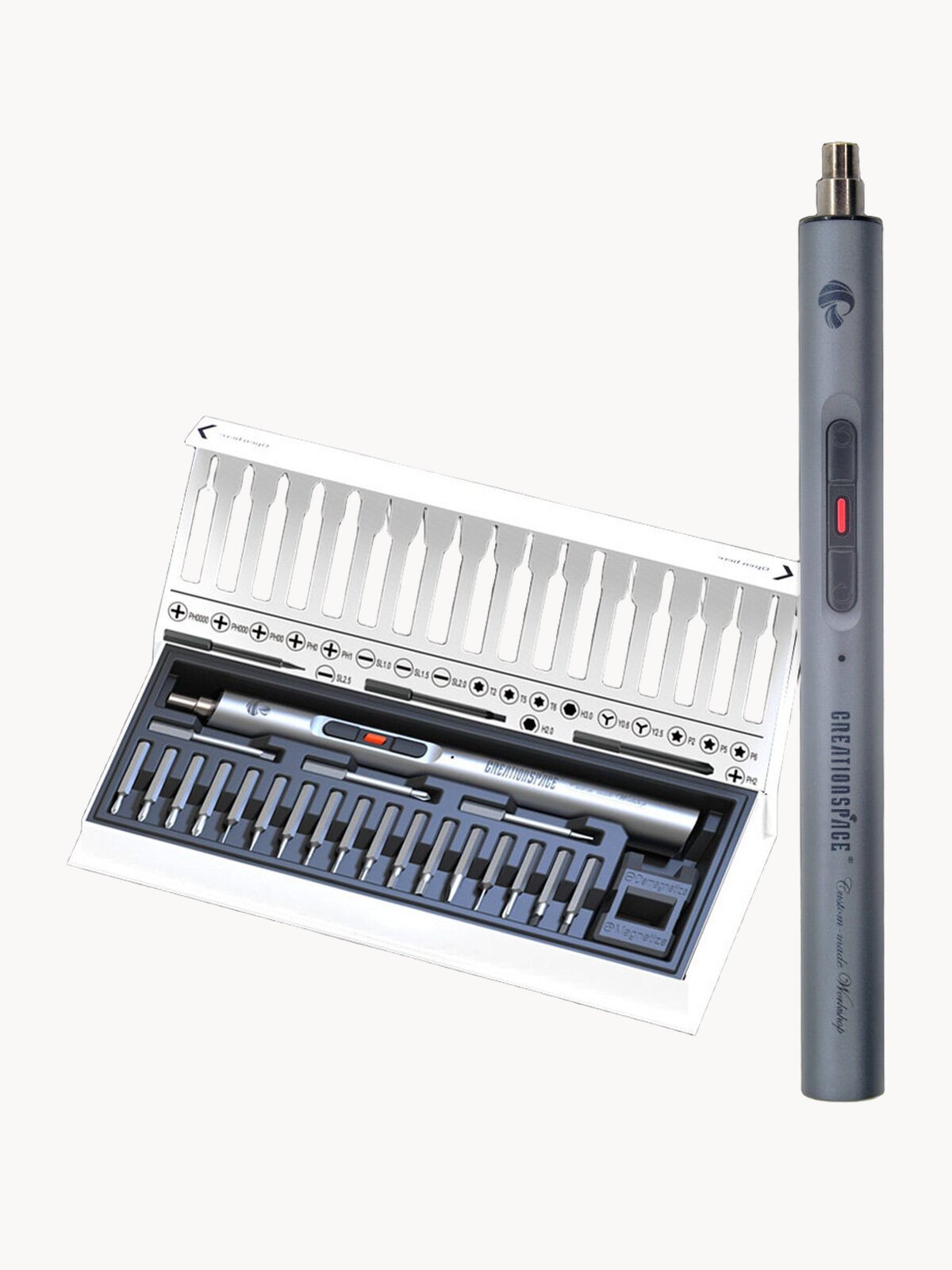 Отвертка для точных работ аккумуляторная электрическая Creation Space для телефона, ноутбука, очков, электроники, 20 бит