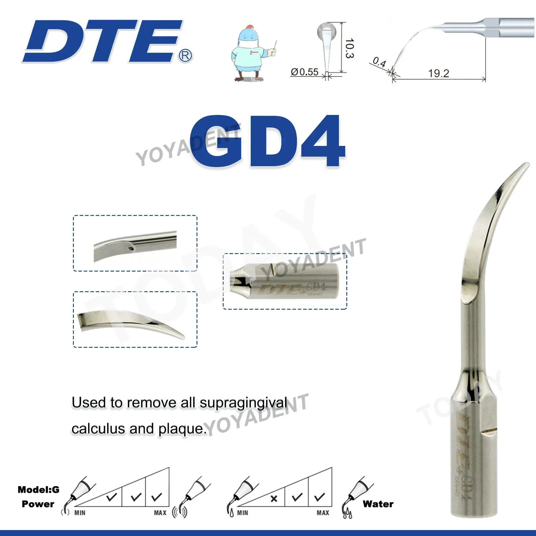 Насадки для ультразвукового скалера Woodpecker DTE GD4