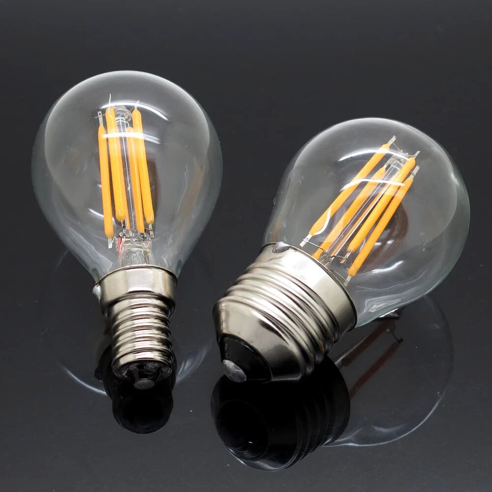 SONQIN LED лампа-свеча G45 220В 2-12Вт теплый белый, 1x6W E27