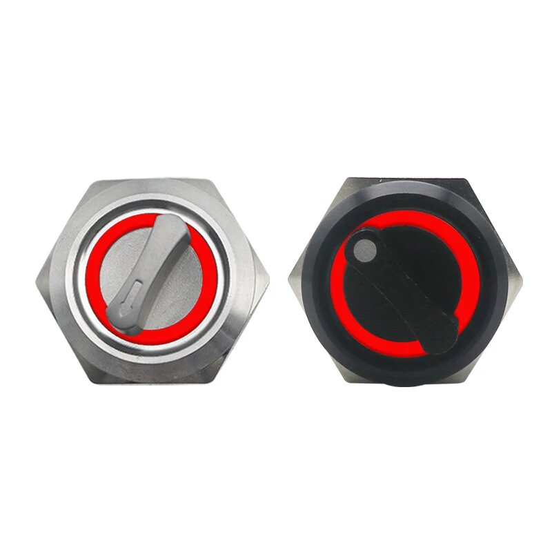 Поворотный переключатель EARUELETRIC 19/22 мм 2/3 22MM Black, Red Led, 3 position Latching, 3-6V