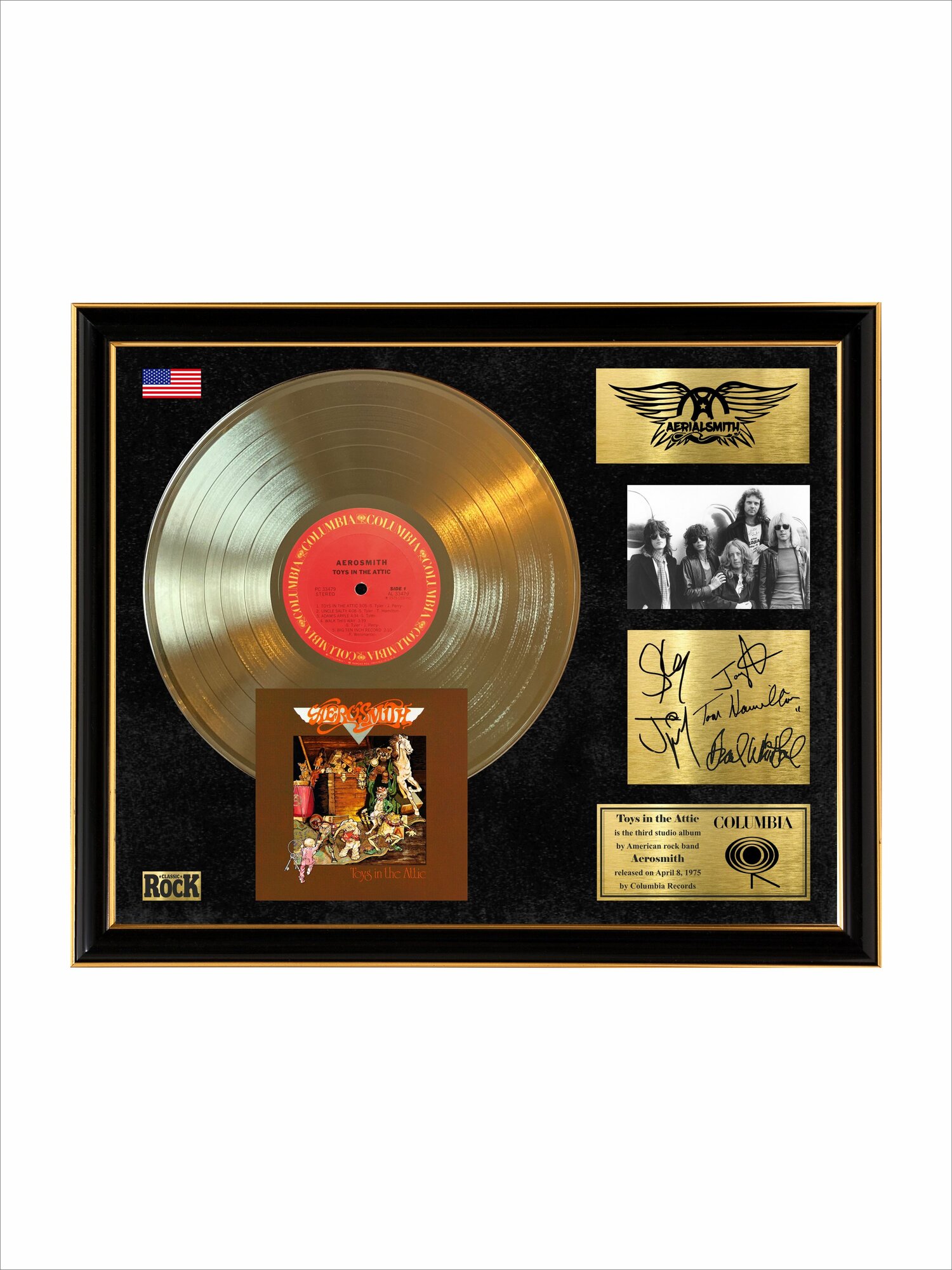 Картина в рамке с пластинкой Aerosmith