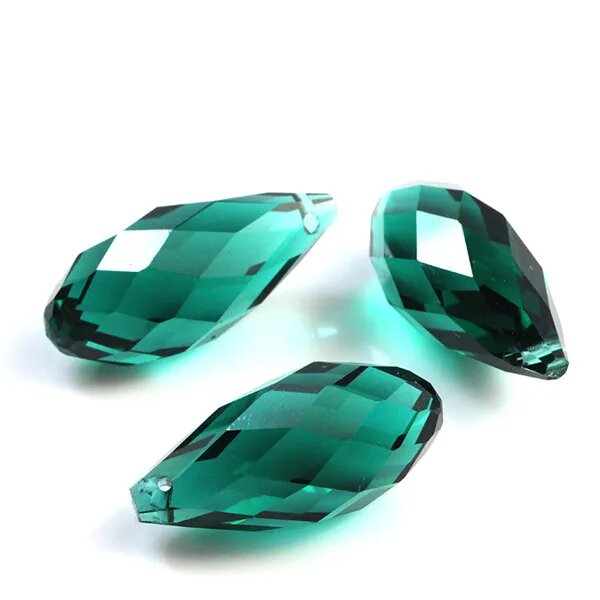 ZHUBI стеклянные бусины-капли 20 шт. Изумрудный, hole green