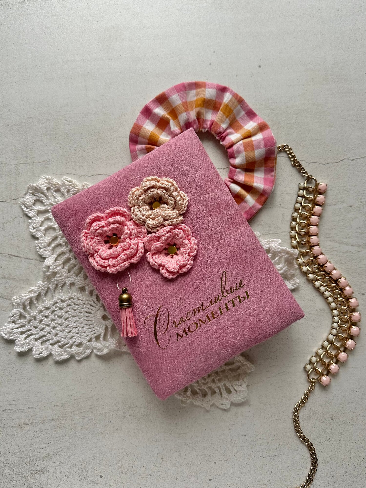 Фотоальбом ручной работы из замши