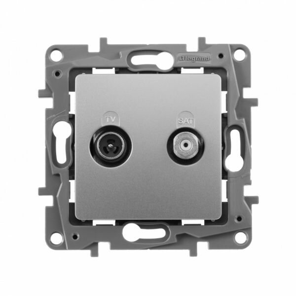 2 шт. Legrand Etika Алюминий Розетка Розетка TV/SAT 2-х кабельная, 672457