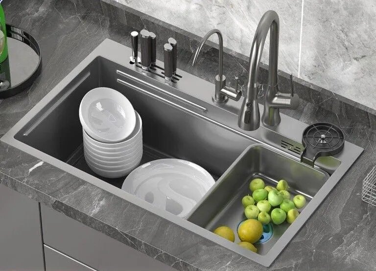 Мойка для кухни JAMESON Нанотехнологии из нержавеющей стали С дозатором для мыла, посудомоечной машиной