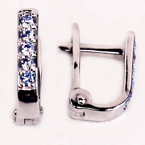 Серьги, серебро, 925 проба, родирование, фианит