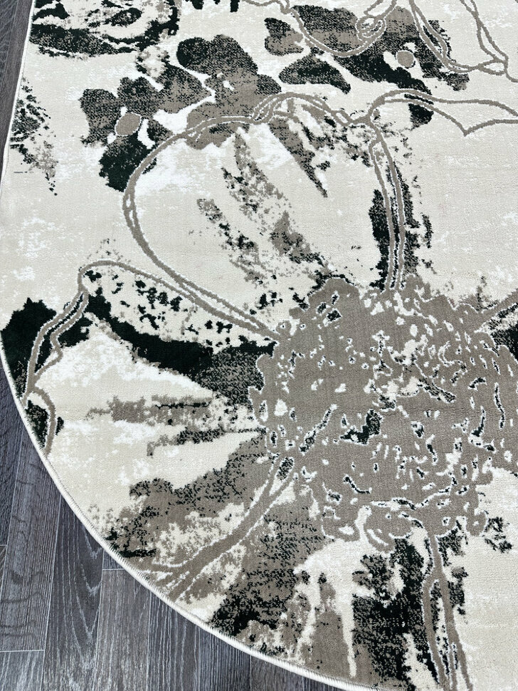 Ковер, Овал, Бежевый, Темно-зеленый, Серый, Абстрактный, Современный, на пол, в гостиную, спальню, в ассортименте (160 см. на 230 см.)