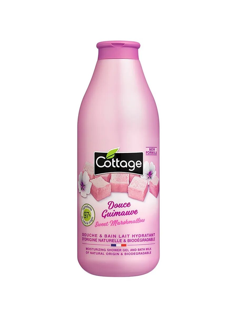 Гель для душа и пена для ванны Cottage 2в1, аромат зефира, 750 мл