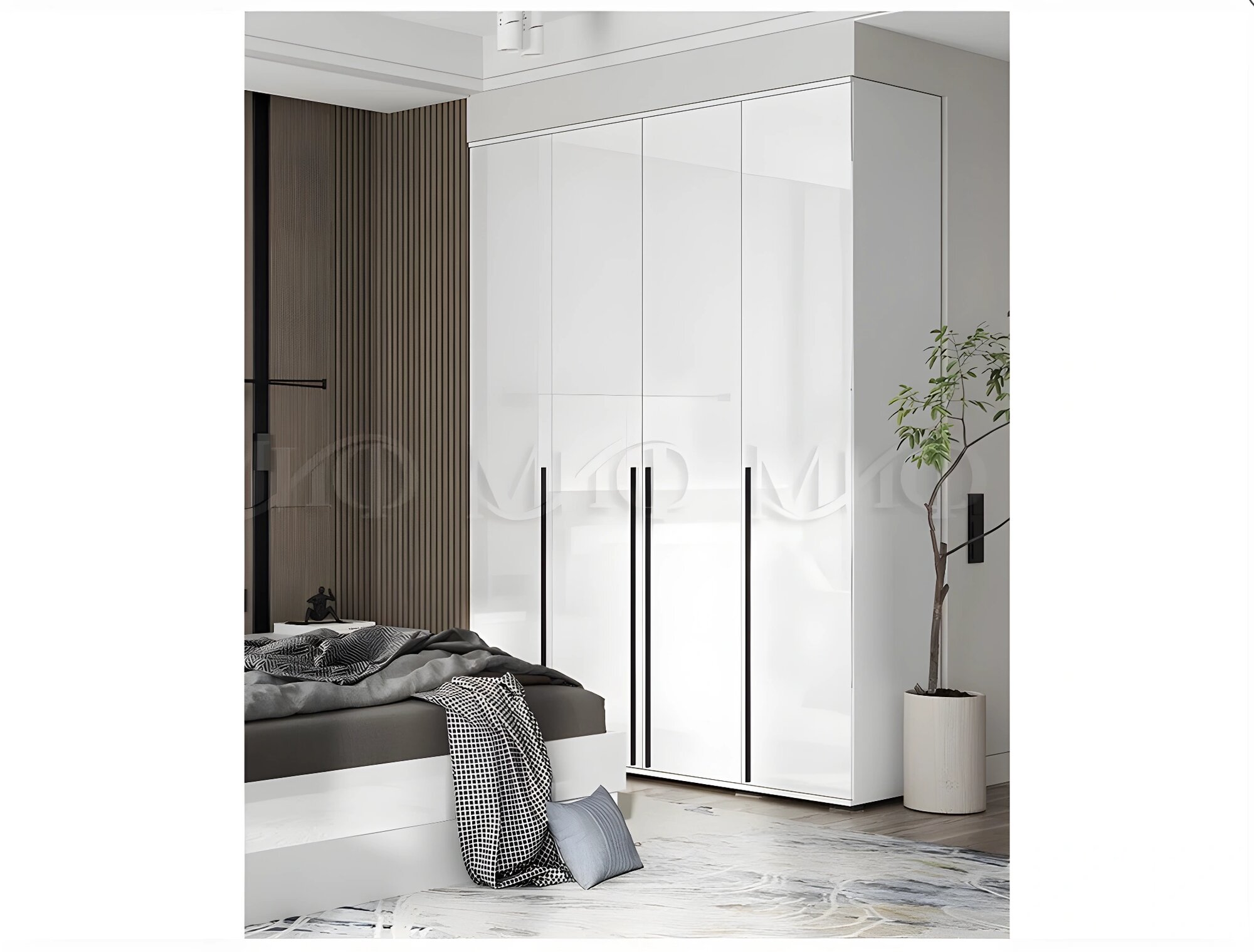 Шкаф 4-х ств. Норд 1600х2236х510 мм, Белый/Белый Глянец Холодный, МИФ