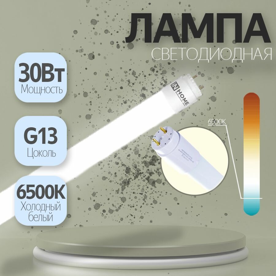 Лампа светодиодная (25шт) T8-M-PRO 30Вт G13 6500K 3000Лм 1200мм матовая
