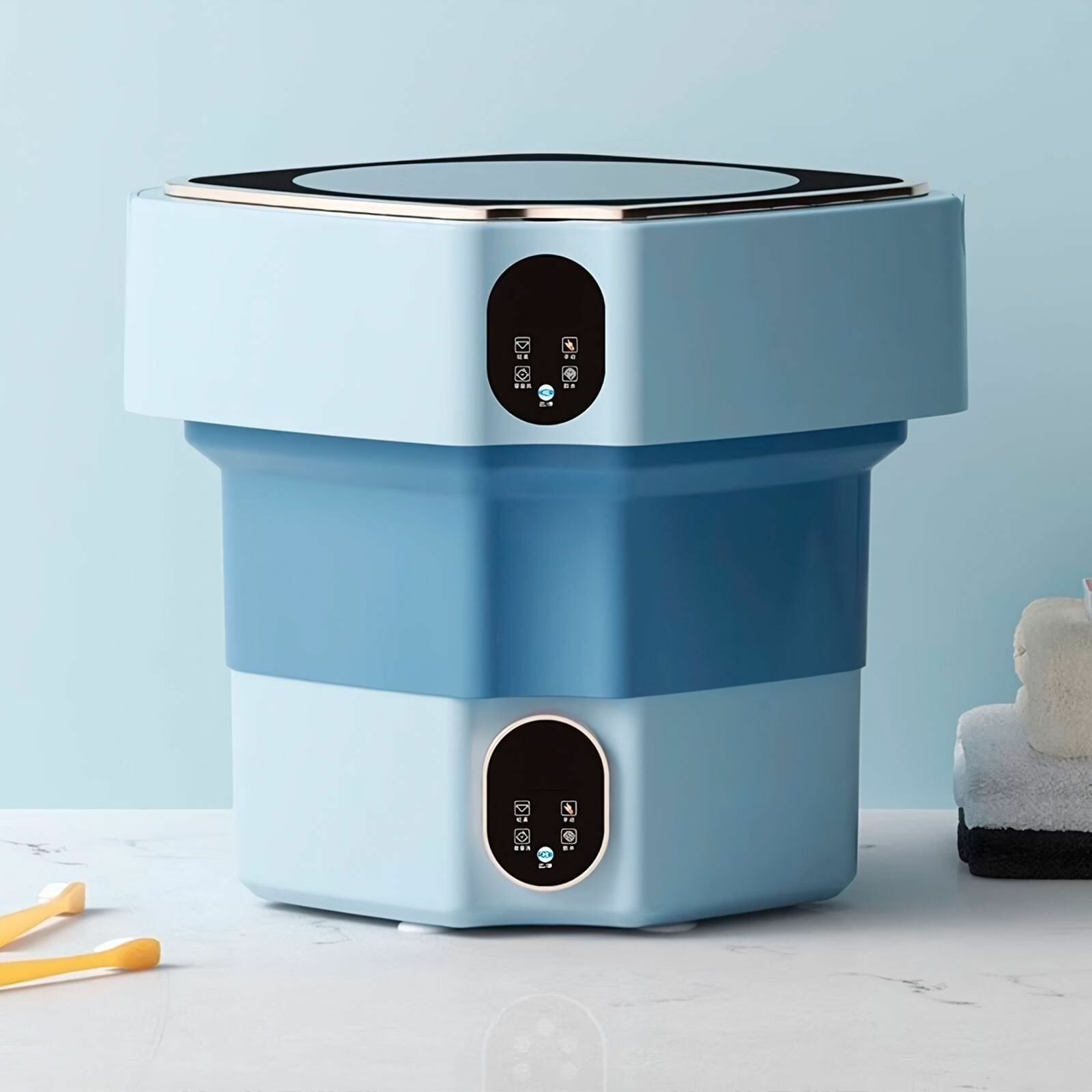 Мини стиральная машинка "Малютка", загрузка 5кг, вертикальная загрузка, голубая