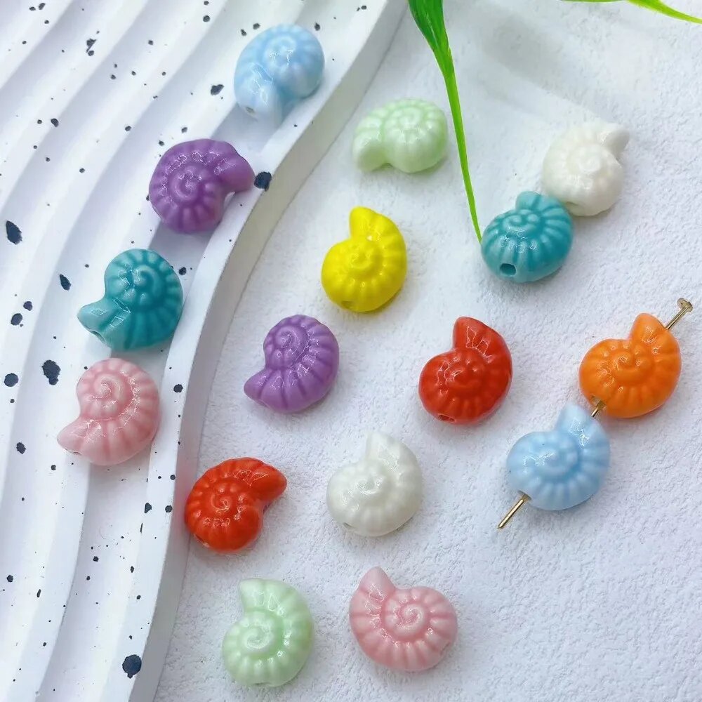Бусины ракушки керамические Multicolor 10 шт.