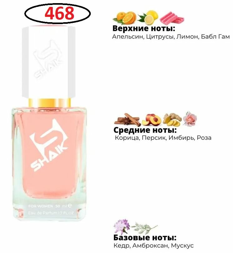 Вода парфюмерная SHAIK №468 Bubbl Gum 50 мл