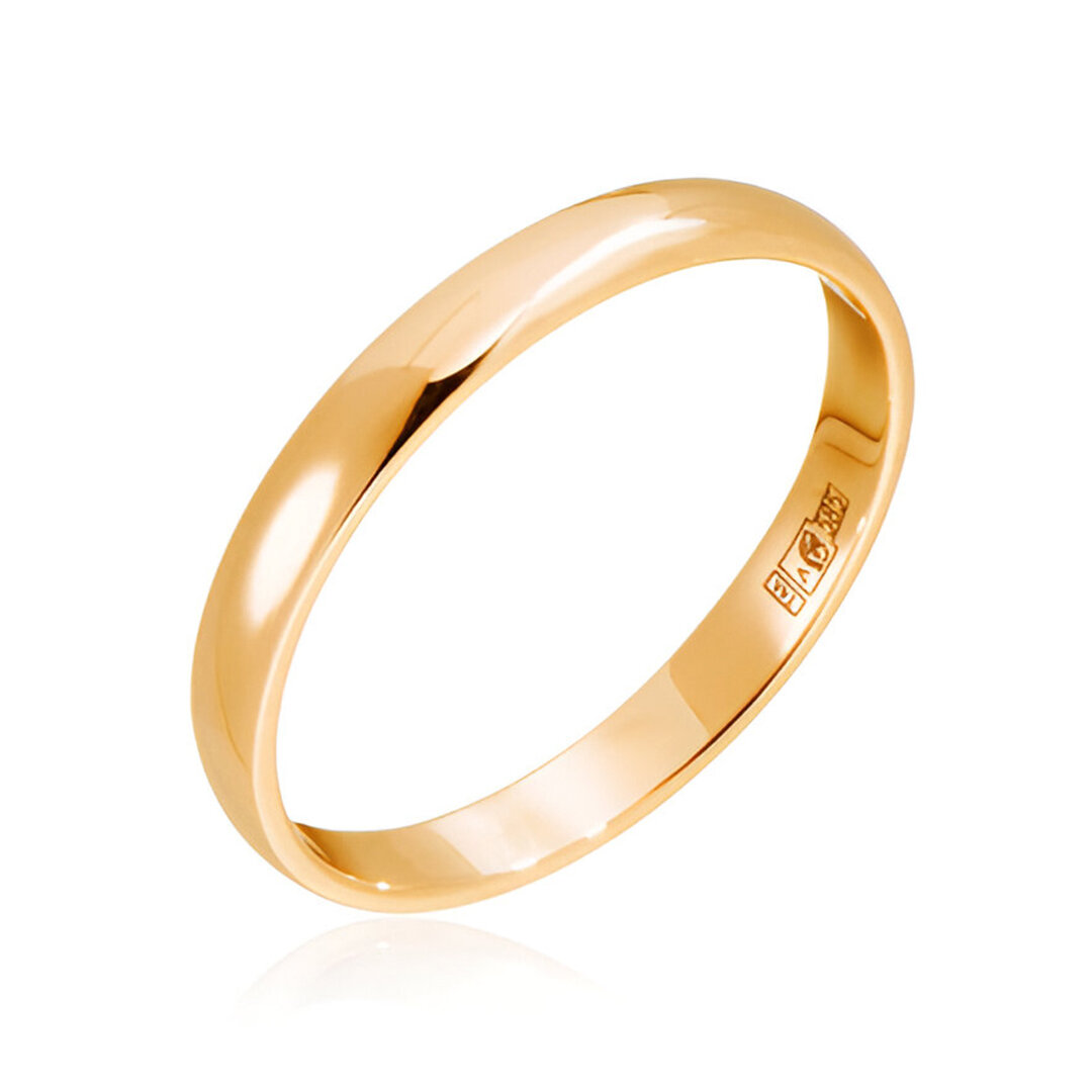 Кольцо обручальное, красное золото, 585 проба