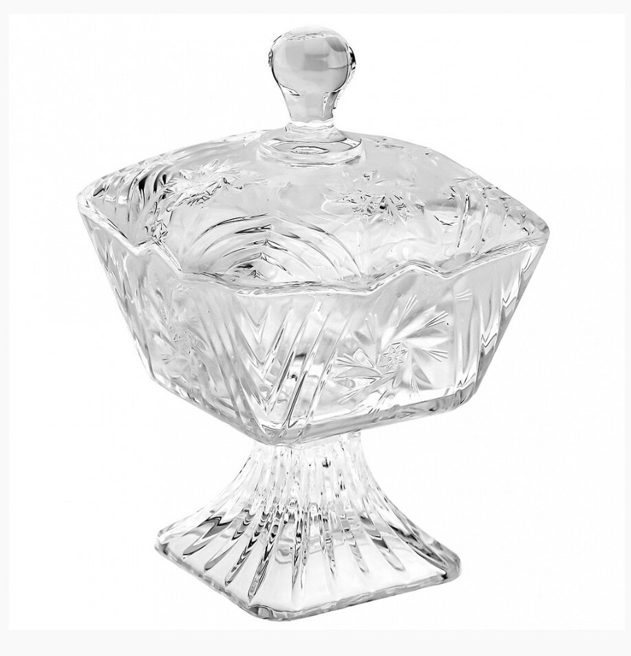 Сахарница квадратная, стекло, с крышкой, герметичное хранение