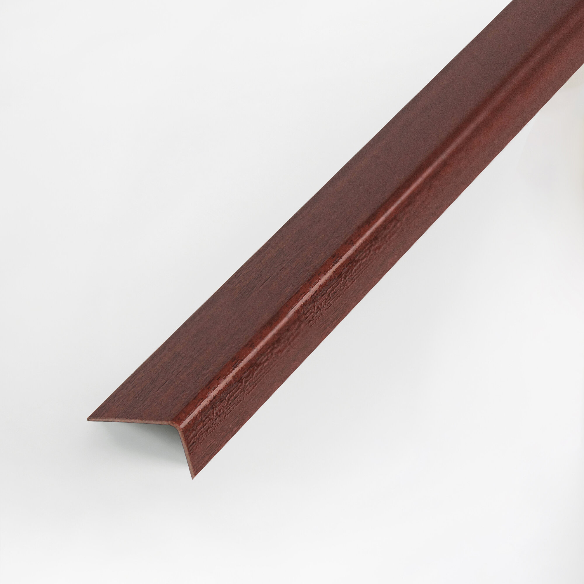 Уголок разнополочный пластиковый 20х12 мм, длина 2,7 м, угол ПВХ для стен внешний Ideal (Идеал) У 20Х12, махагон 346