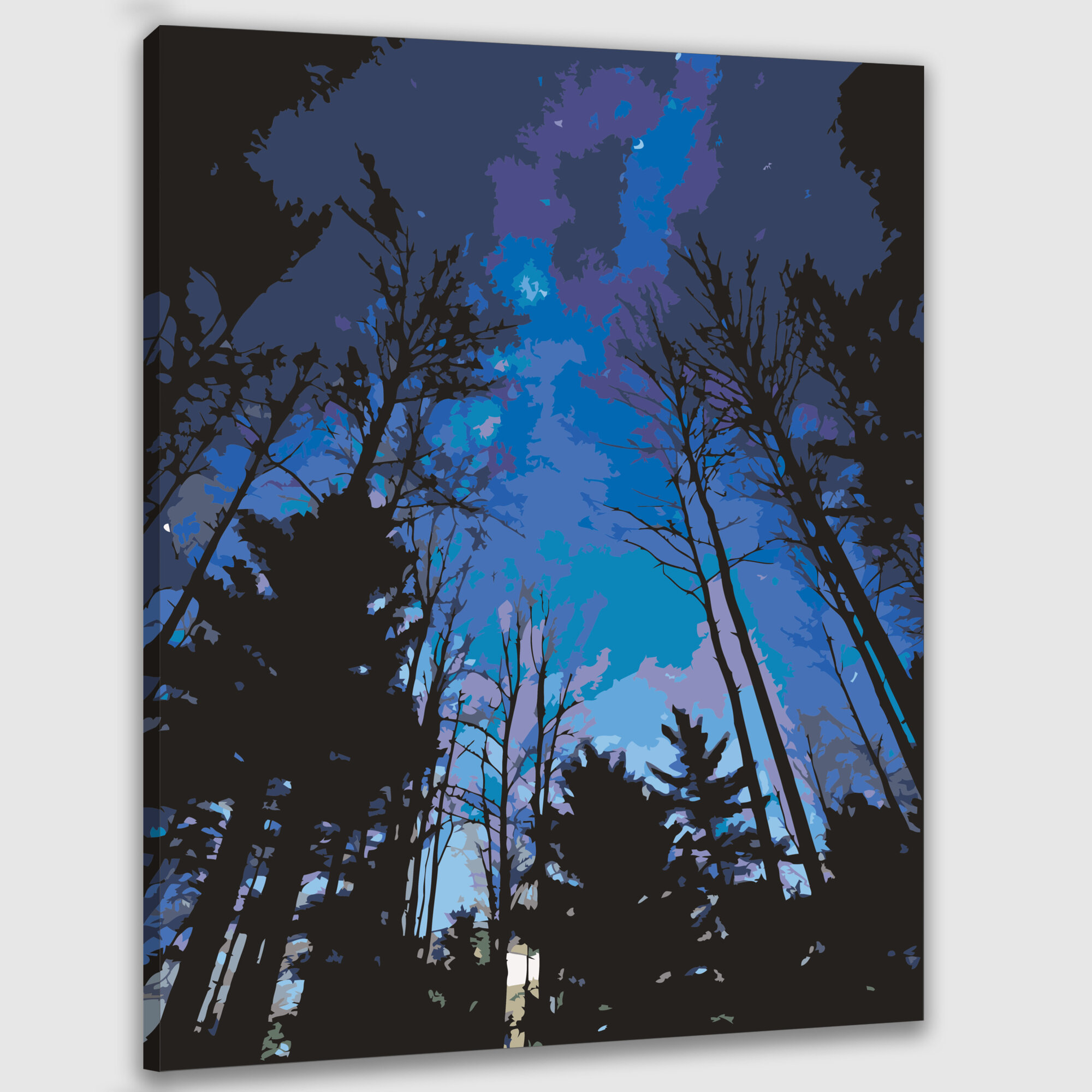 Картина по номерам 40x50 см, фотография, звездное ночное небо, Млечный путь, горизонт, мерцающие звезды