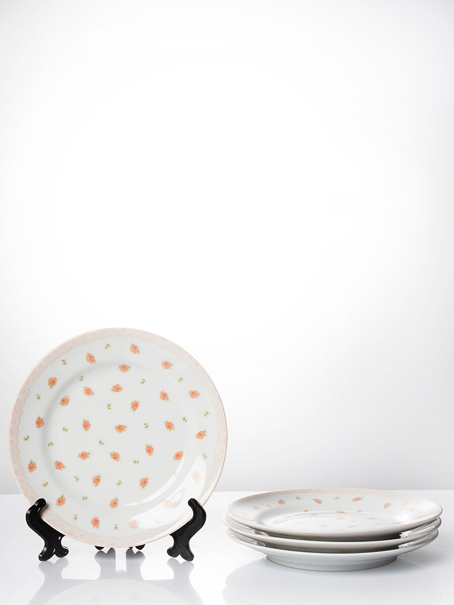 Набор фарфоровых тарелок мелких 175мм."Шебби Шик"ф. Идиллия 4 шт, Добрушский фарфоровый завод