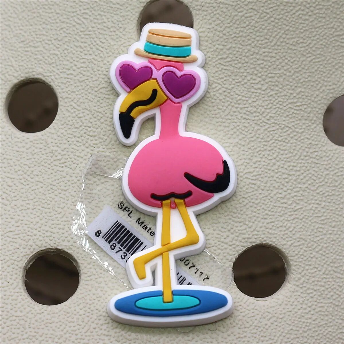 Розовый шарик-шарм Flamingo A для обуви