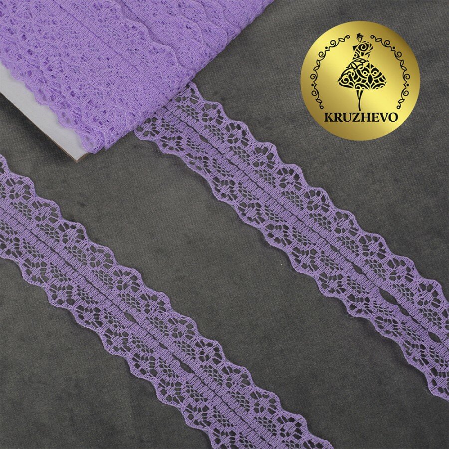 Кружево-трикотаж KRUZHEVO TBY 1659-1 шир.30мм цв.11 св. сиреневый, уп.27,4м